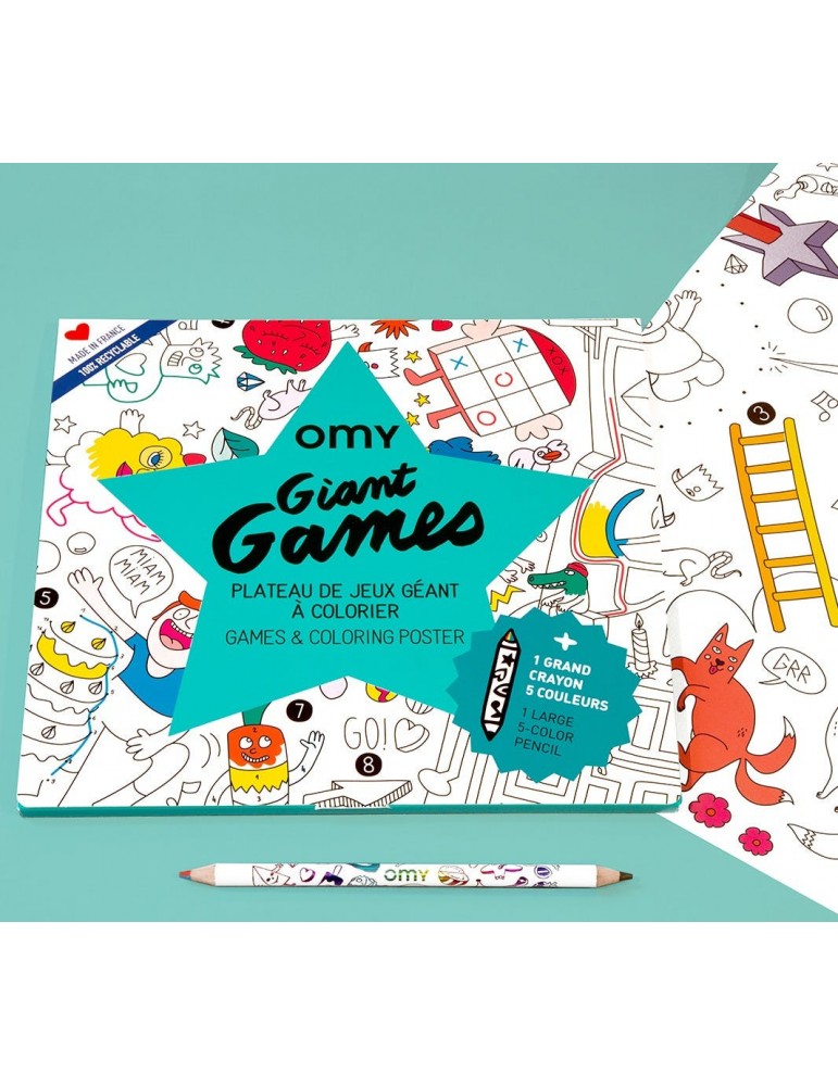 Poster à colorier - Giant Games - Omy - Les Jouets Français